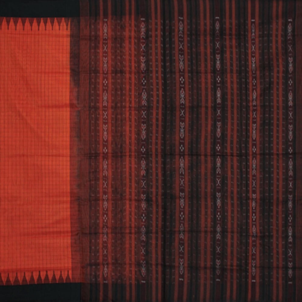 Temple border cotton bapta sambalpuri saree - Swadeshi Dhaaga | स्वदेशी ...
